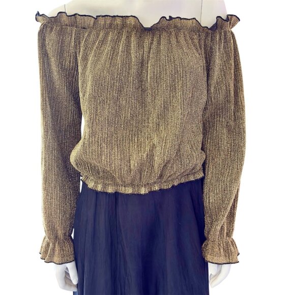 Unique Boutique | Tops | Gold Metallic Whimsigoth Boho Chic Special ...